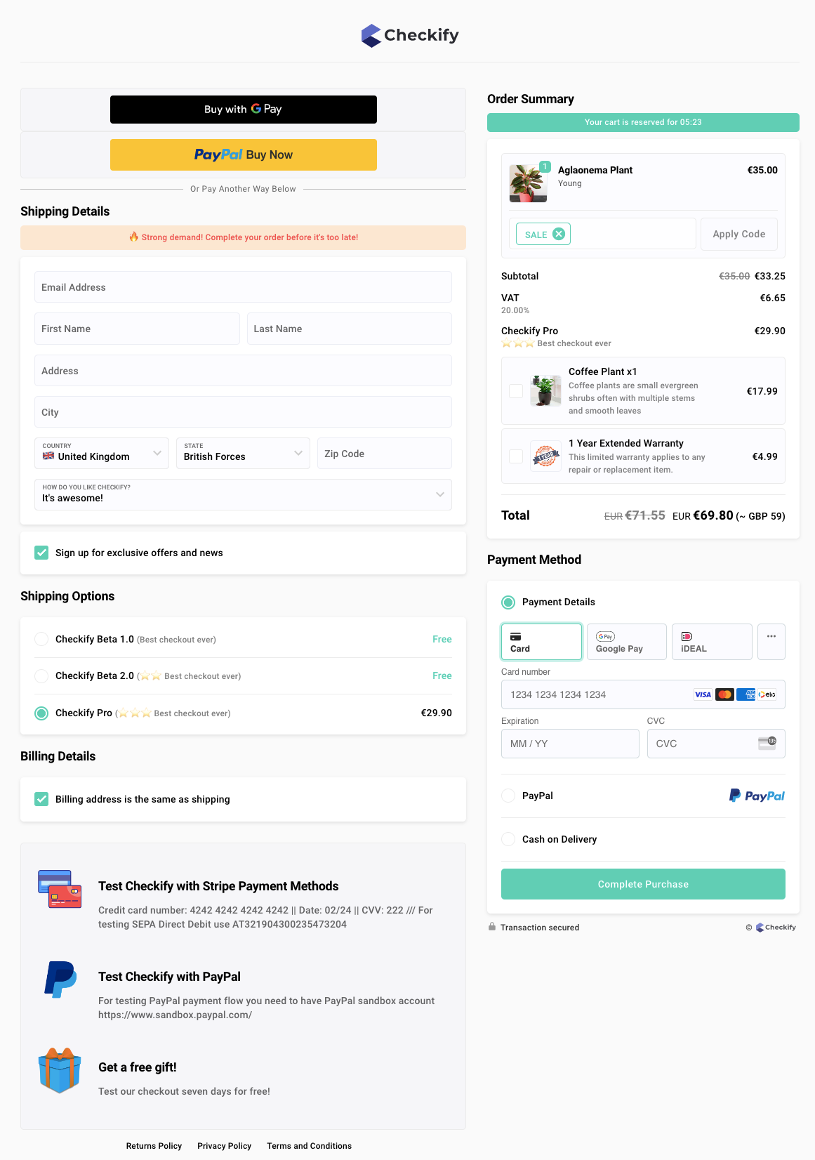 Checkify: The Responsive Shopify Checkout | main
