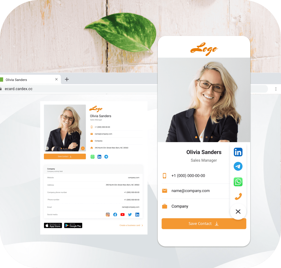 Basic Digital Business Card Template | CardEx