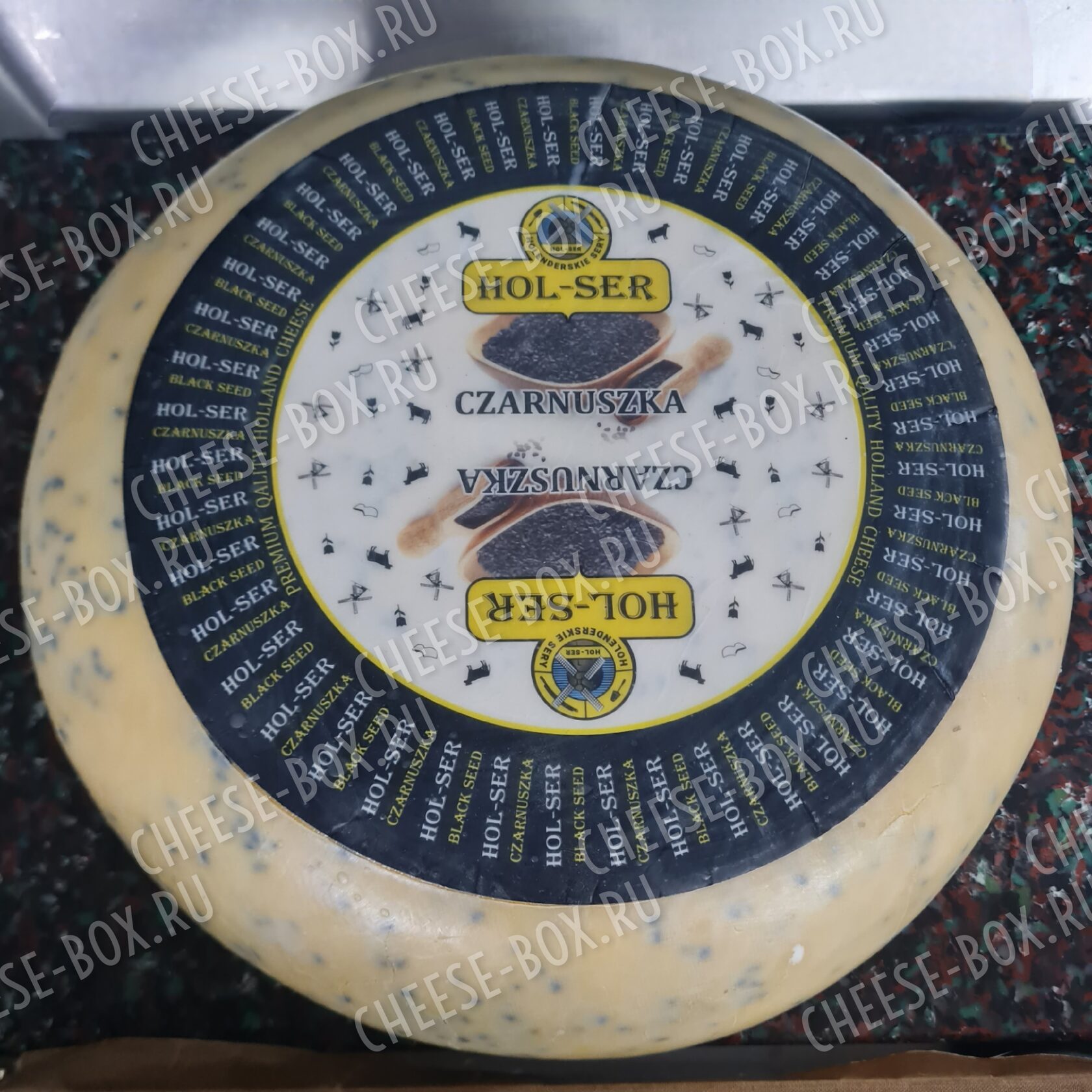 Полутвёрдый сыр Холсер черный тмин кунжут Holser Сzarnuszka black seed ...