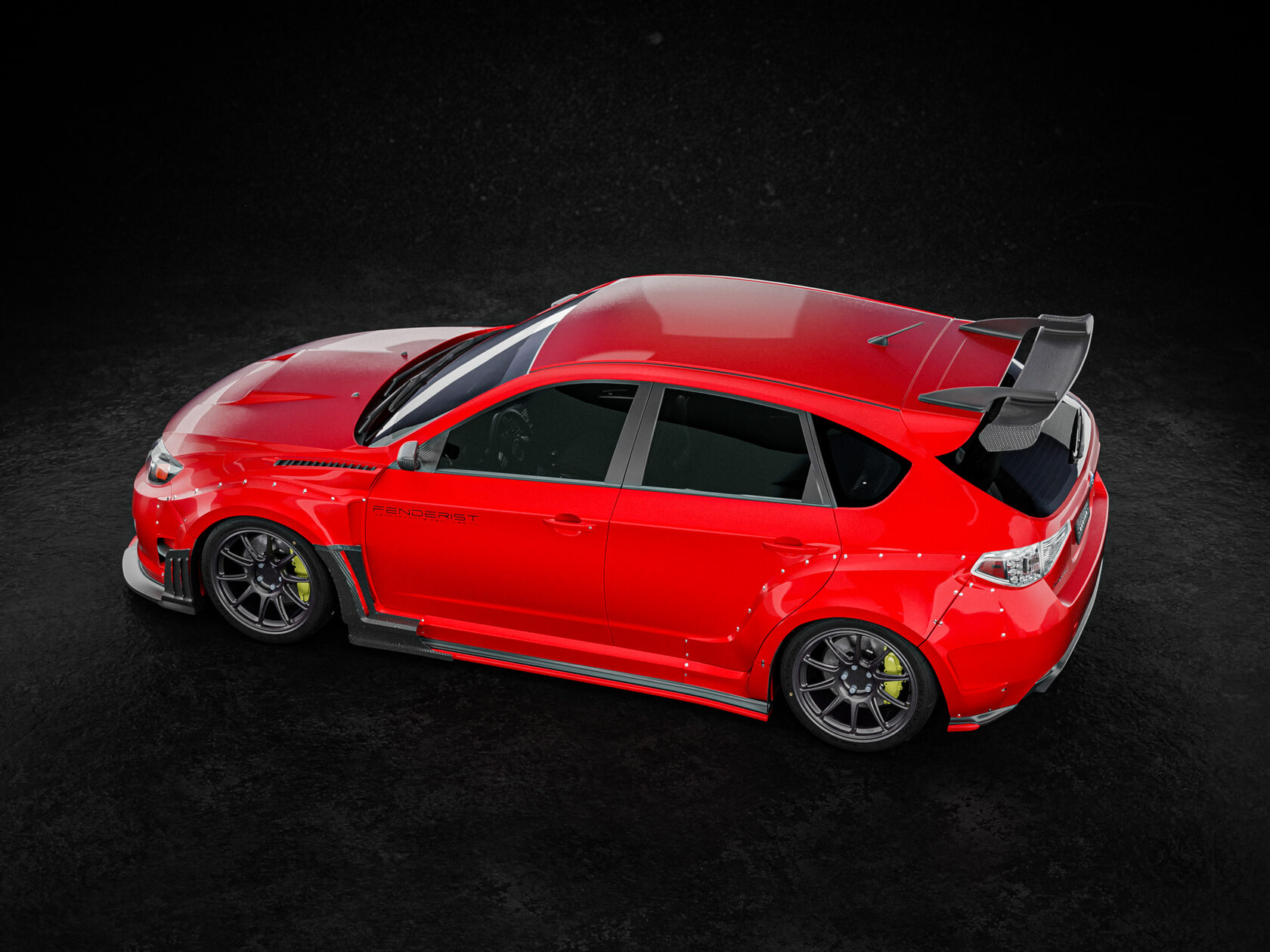 FENDERIST SPEC S Full Fender Flares Set SUBARU IMPREZA WRX STI GRB/GRF ...