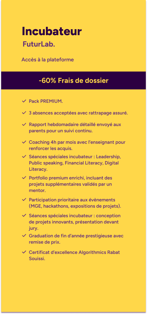 Algorithmics Rabat Souissi | École n°1 de programmation