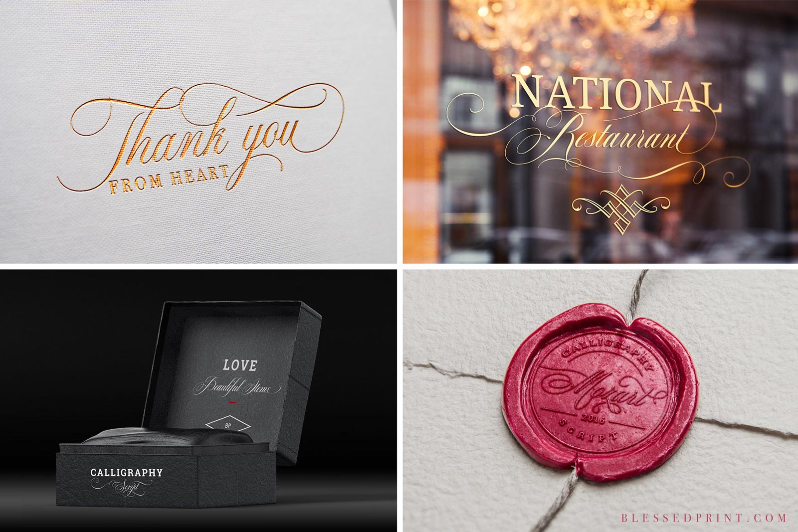 Mozart Font | Spencerian Script - Blessed Print