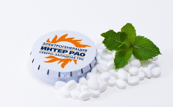 Мятные драже с логотипом