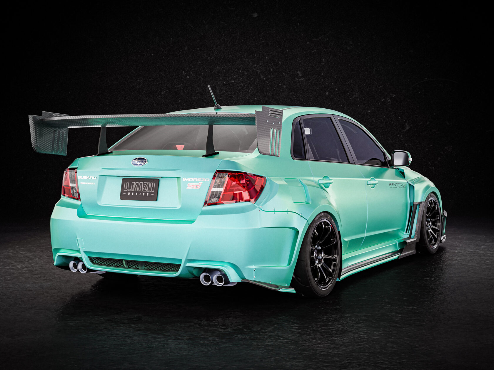 Full FENDERIST SPEC S Fender Flares Set / WIDE BODY KIT SUBARU IMPREZA ...