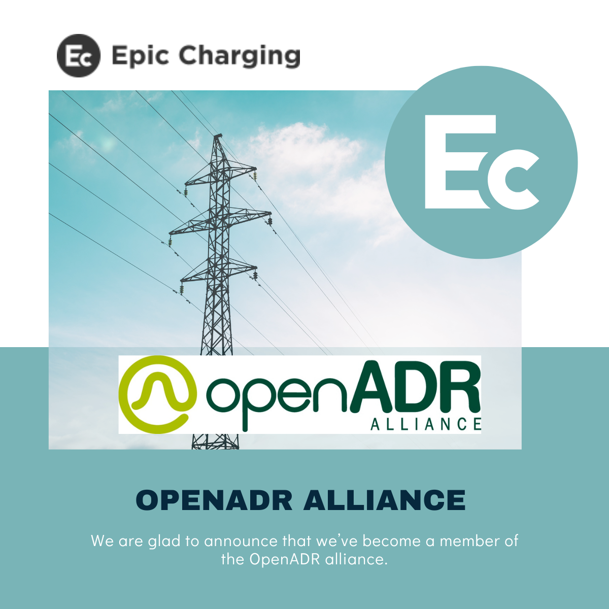 Epic Charging becomes a member of OpenADR alliance