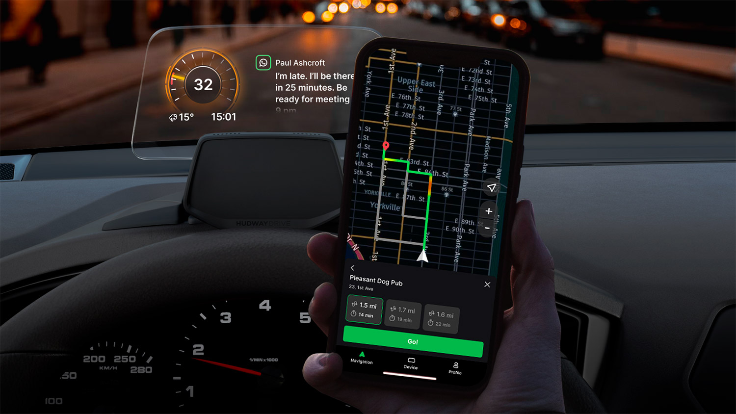 The Drive app (1.1.2) and firmware (1.2) updates | HUDWAY Blog