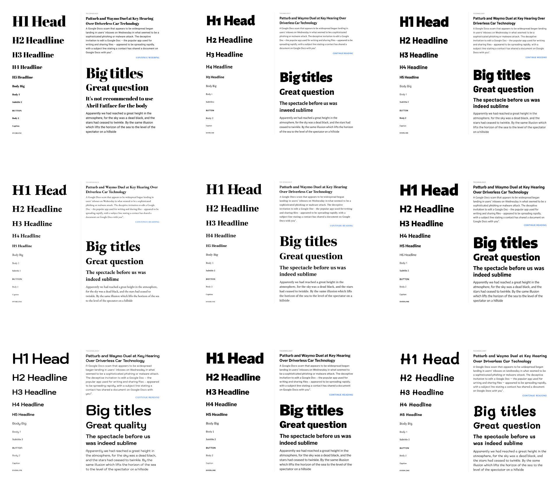 Figma Fonts Preview Template Paired Typography Playground