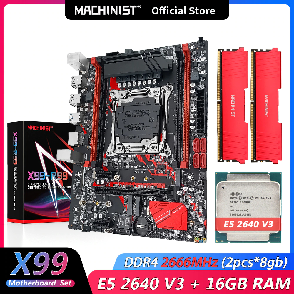 Machinist X99 RS9 Kit With Xeon E5 2670 V3 16GB 2 8gb RAM Machinist X99 RS9 Kit With Xeon E5 2670 V3 16GB 2 8gb RAM