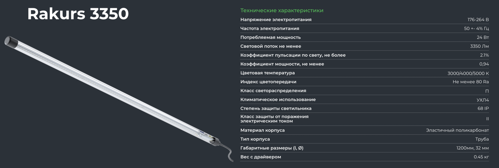Светодиодный светильник для свиноводства Rakurs 3350