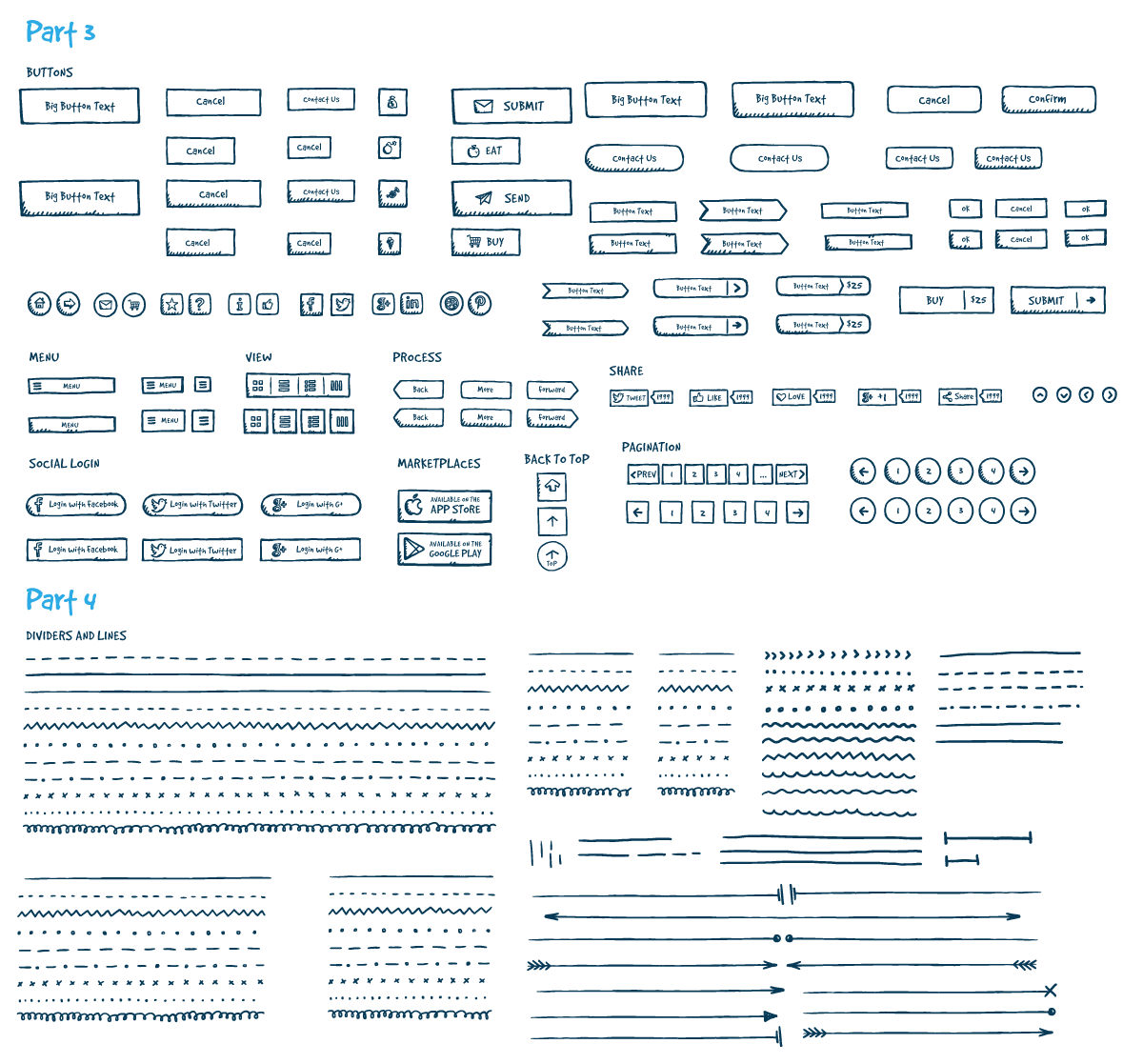 Jolly UI — vector hand-drawn UI kit by Hand-Drawn Goods.