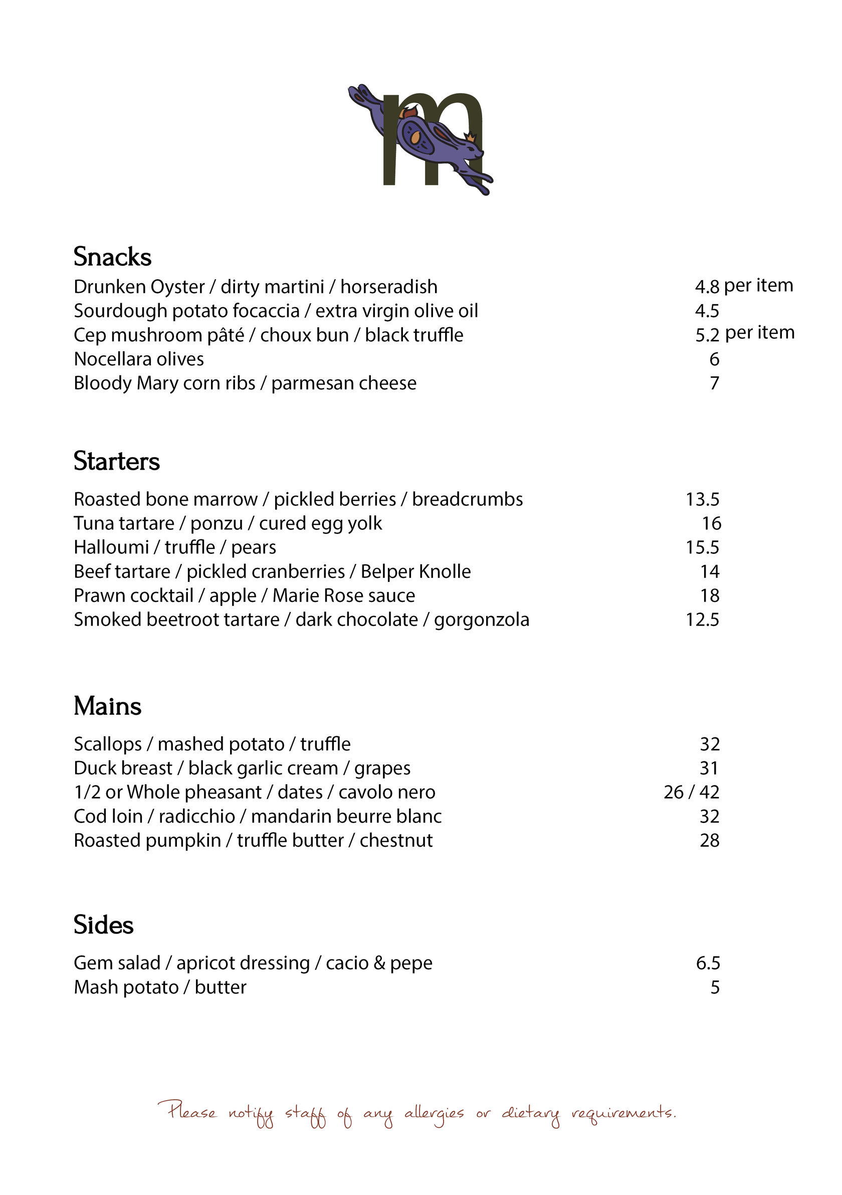 Firebird Restaurant Food Menu