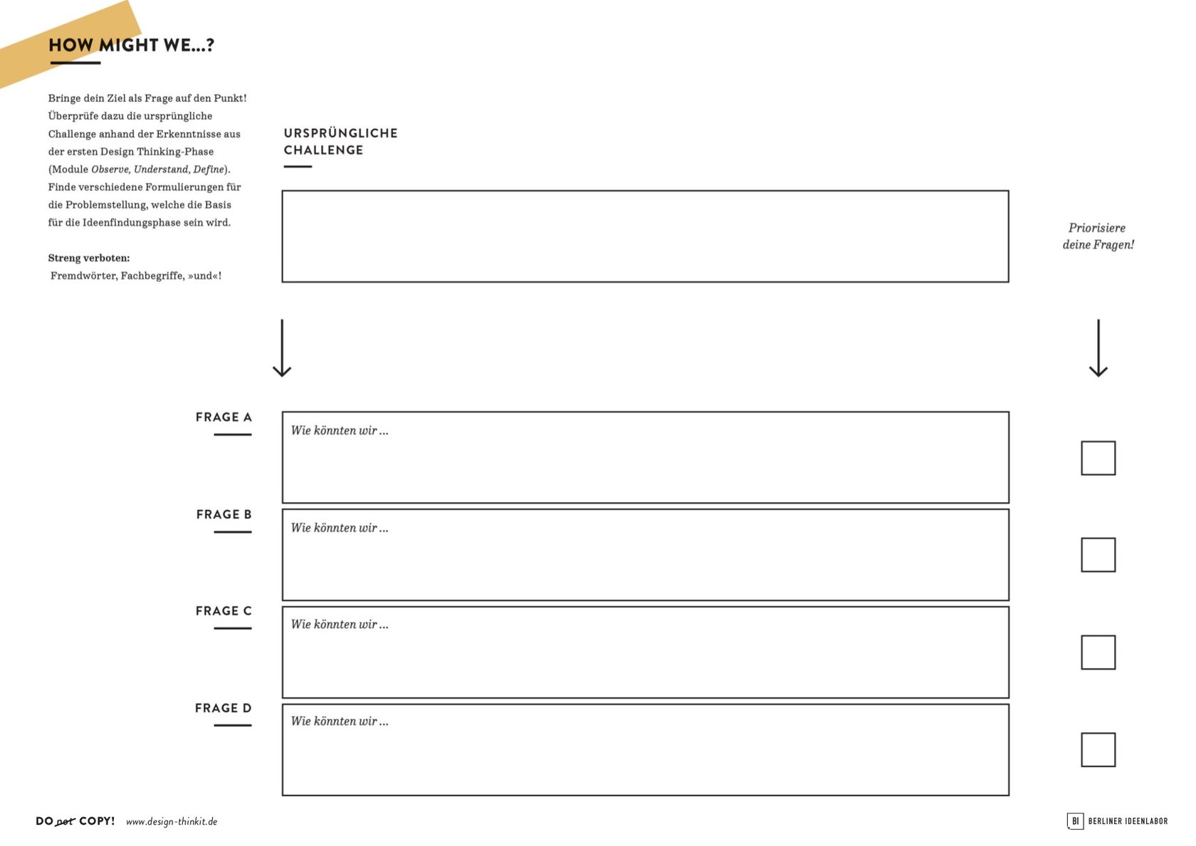 Design Thinkit – Methoden & Templates kostenlos