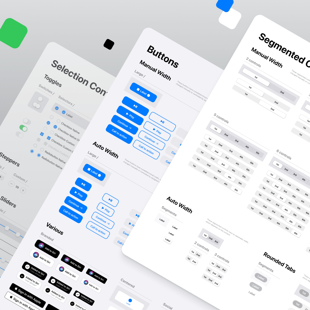 iOS design system for Figma - UI kit with components
