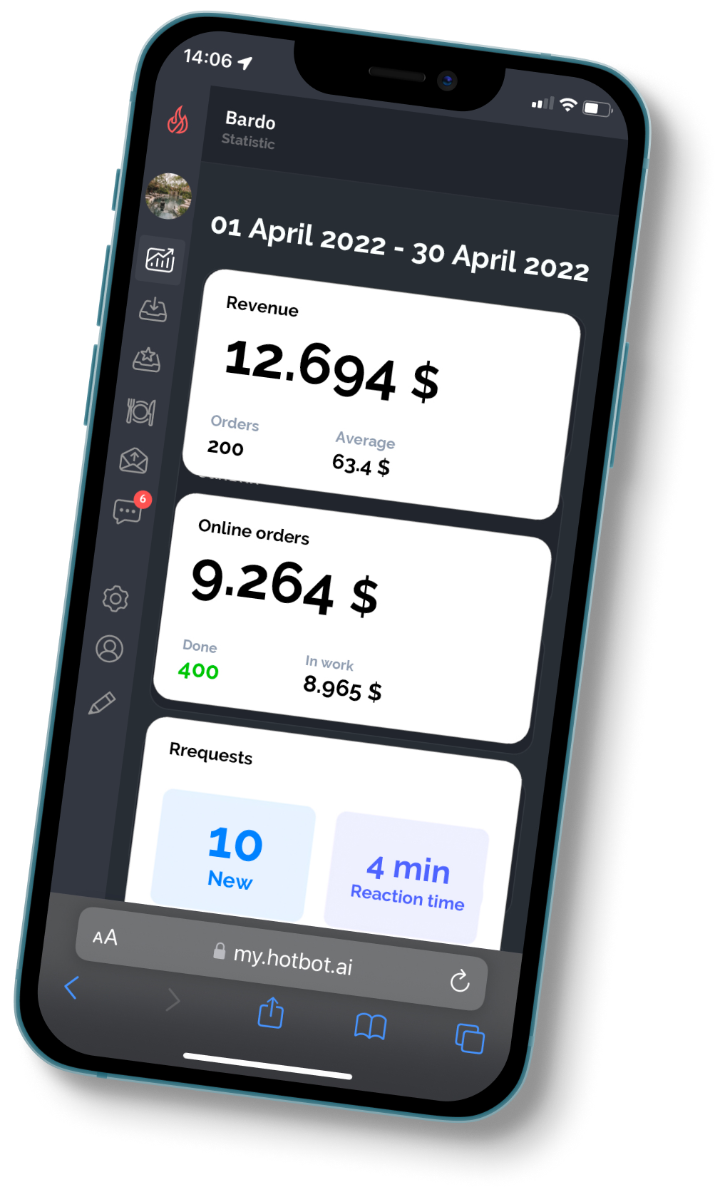 Hotbot.ai — Manage sales of hotel services online