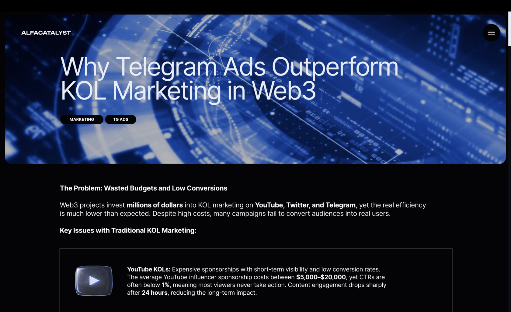 Why Telegram Ads Outperform KOL Marketing in Web3 – AlfaCatalyst