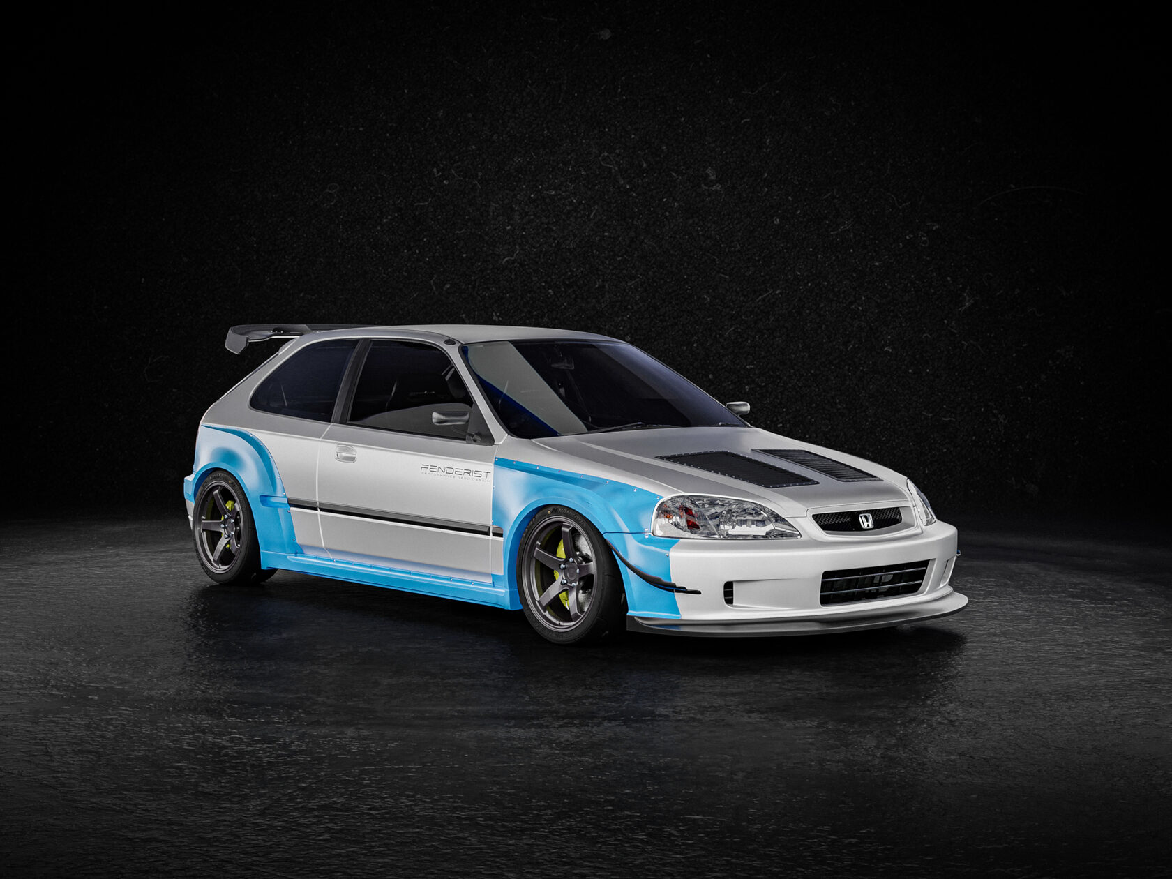 Full FENDERIST SPEC S set / WIDE BODY KIT Honda Civic 98-00