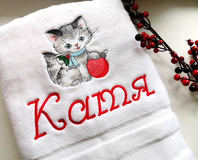 Именные полотенца с вышивкой купить у Фабрики Вышивки
