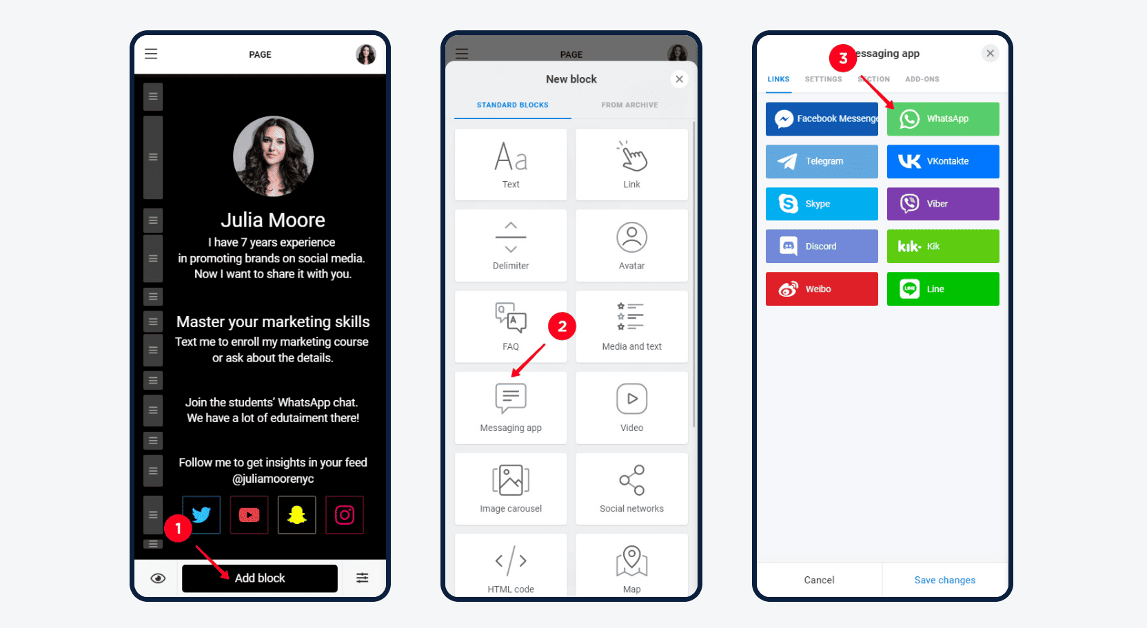 Как сделать ссылку на Whatsapp в Инстаграме и других соц сетях