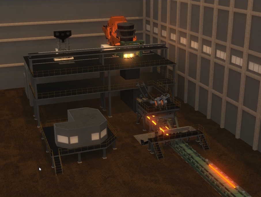 Steel-casting operator: billet continuous casting machine (BCCM) (3D ...