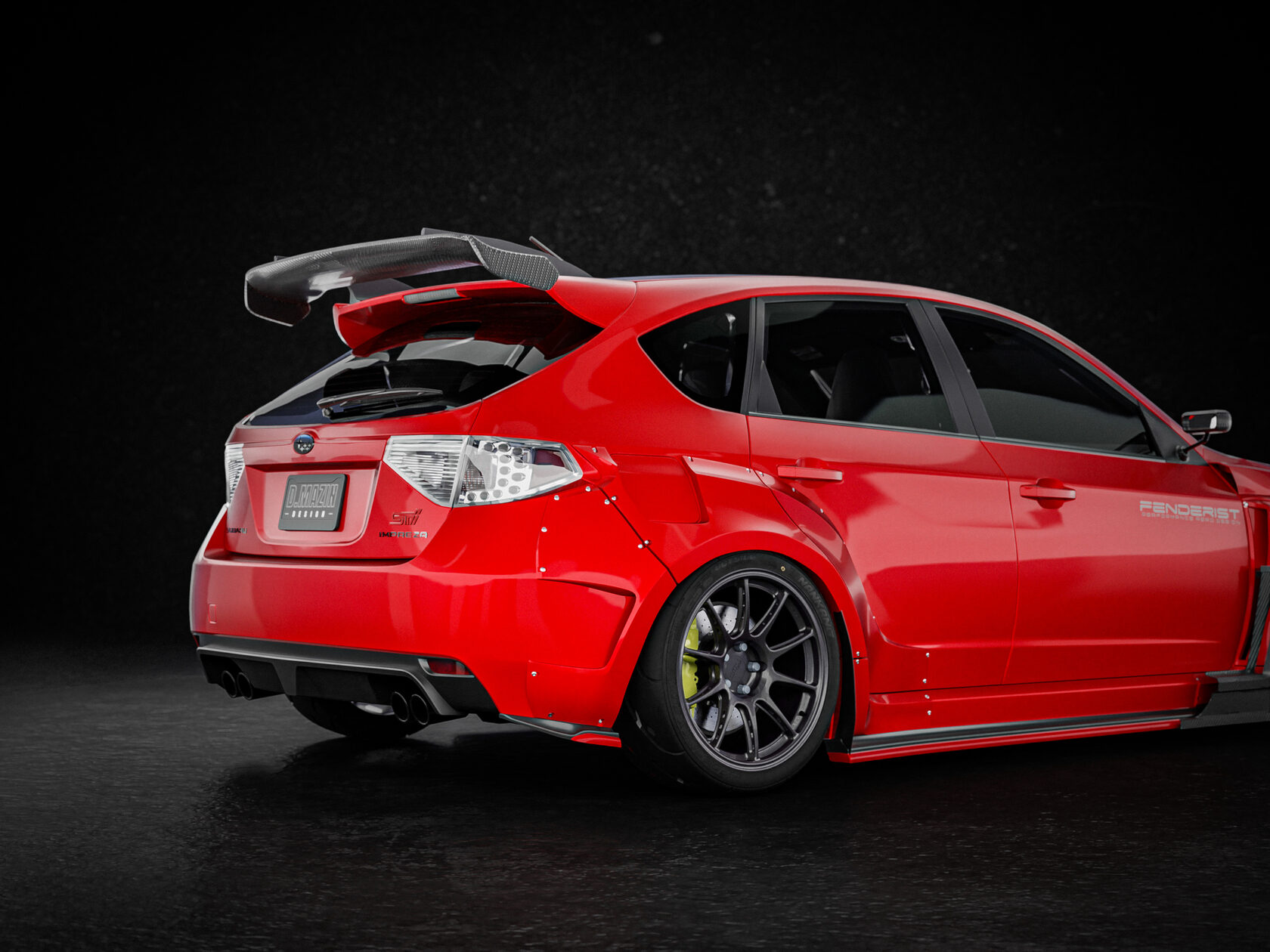 REAR SPLITTERS FENDERIST SPEC S SUBARU IMPREZA WRX STI GRB/GRF 07-10