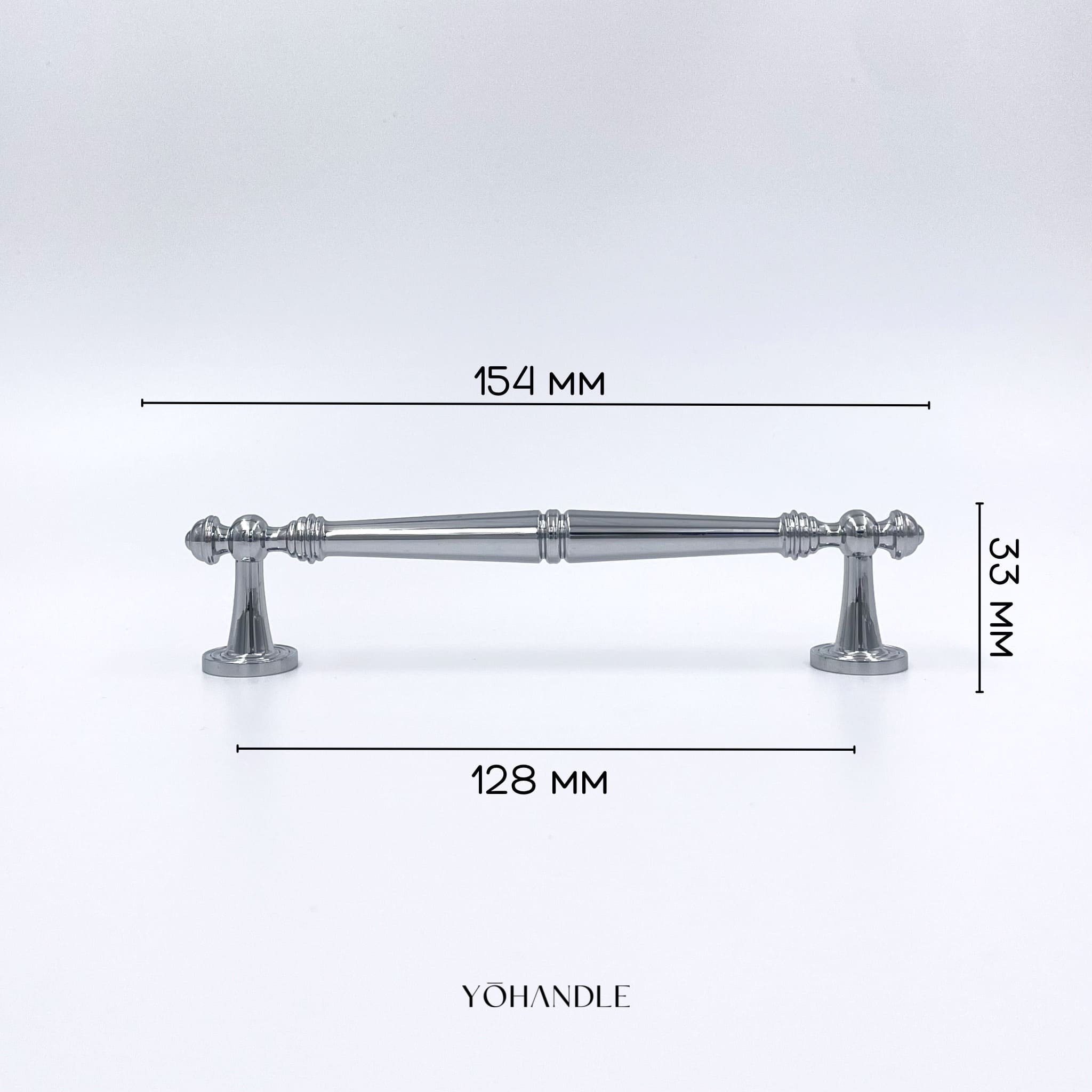 Купить ручки рейлинги хром 128мм для мебели в Москве | Мебельная ручка ...