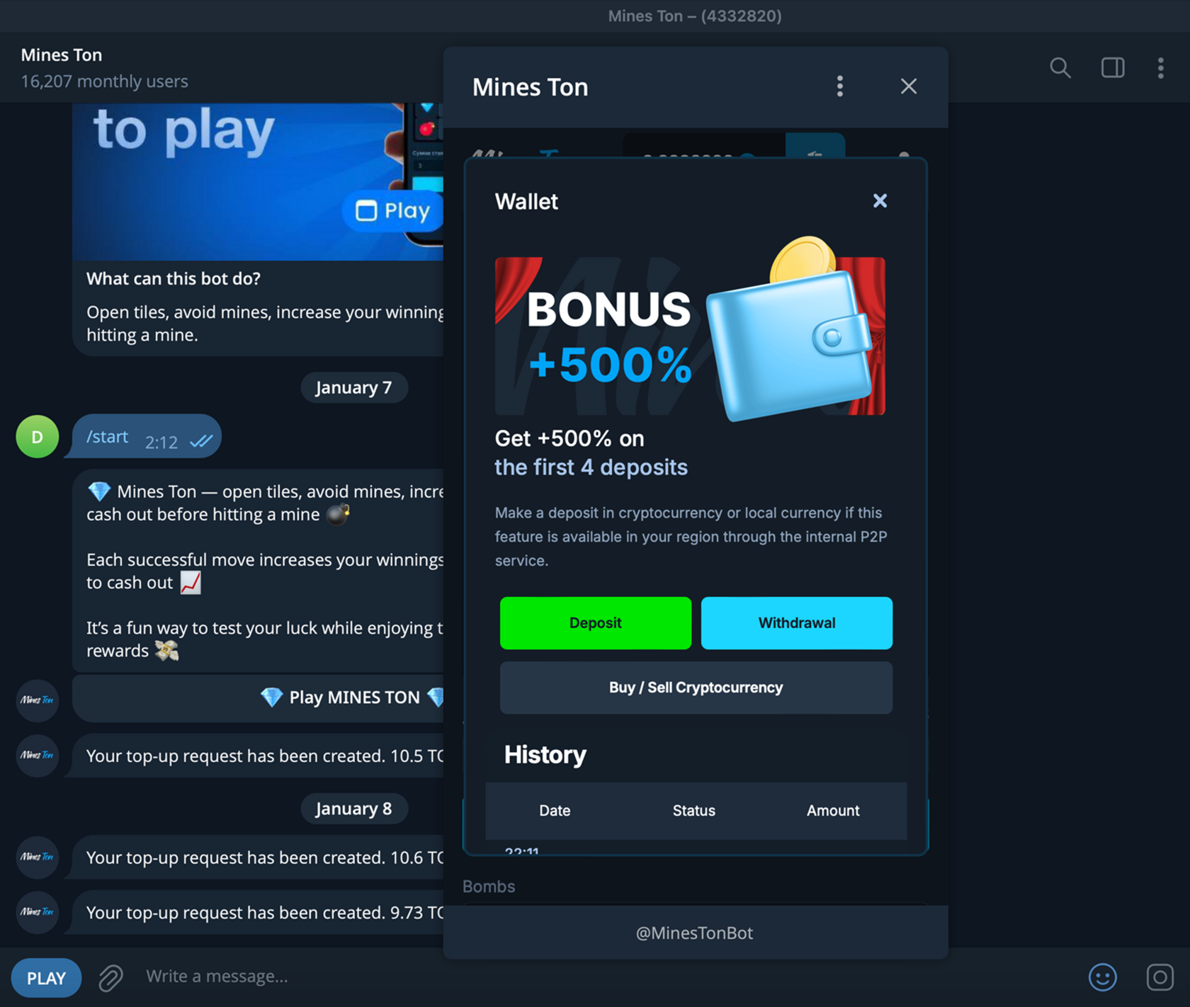 Mines Ton Crypto Game Find Diamonds Avoid The Mines 4187