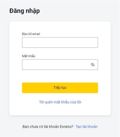 Exness đăng nhập - My Exness login trên máy tính