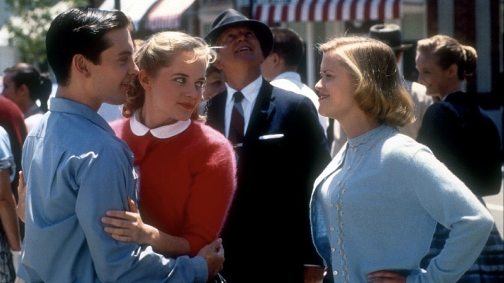 The point of the film Pleasantville is how characters gain colour in ...