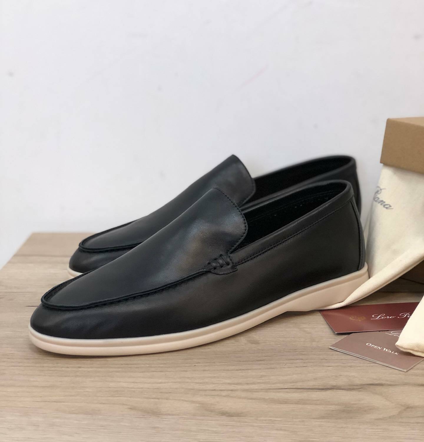 Лоферы мужские кожаные Loro Piana черные