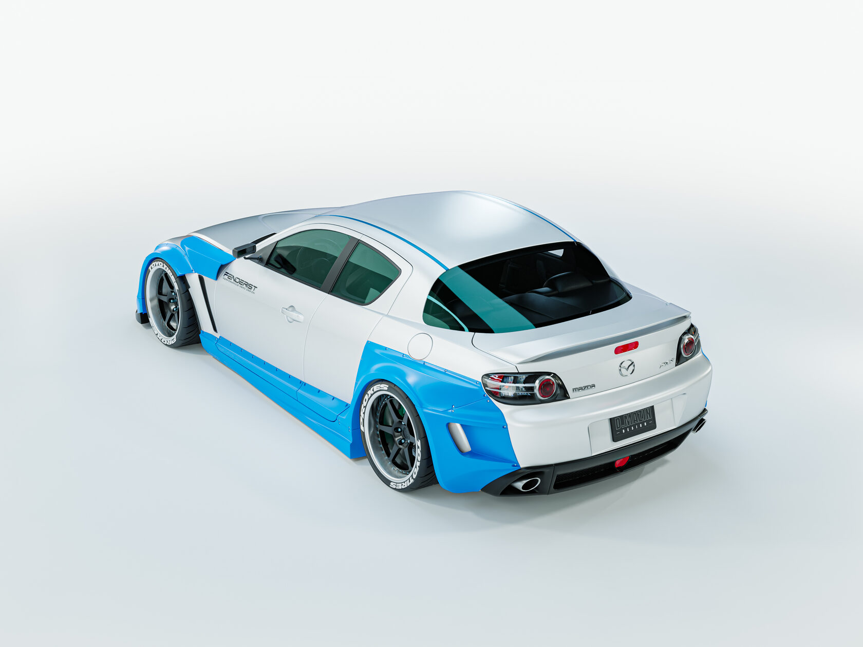 FENDERIST SPEC S 50mm fender flares kit / WIDE BODY KIT Mazda RX-8 2003 ...