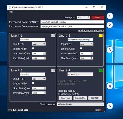 Help Page(RTMP MiniServer)