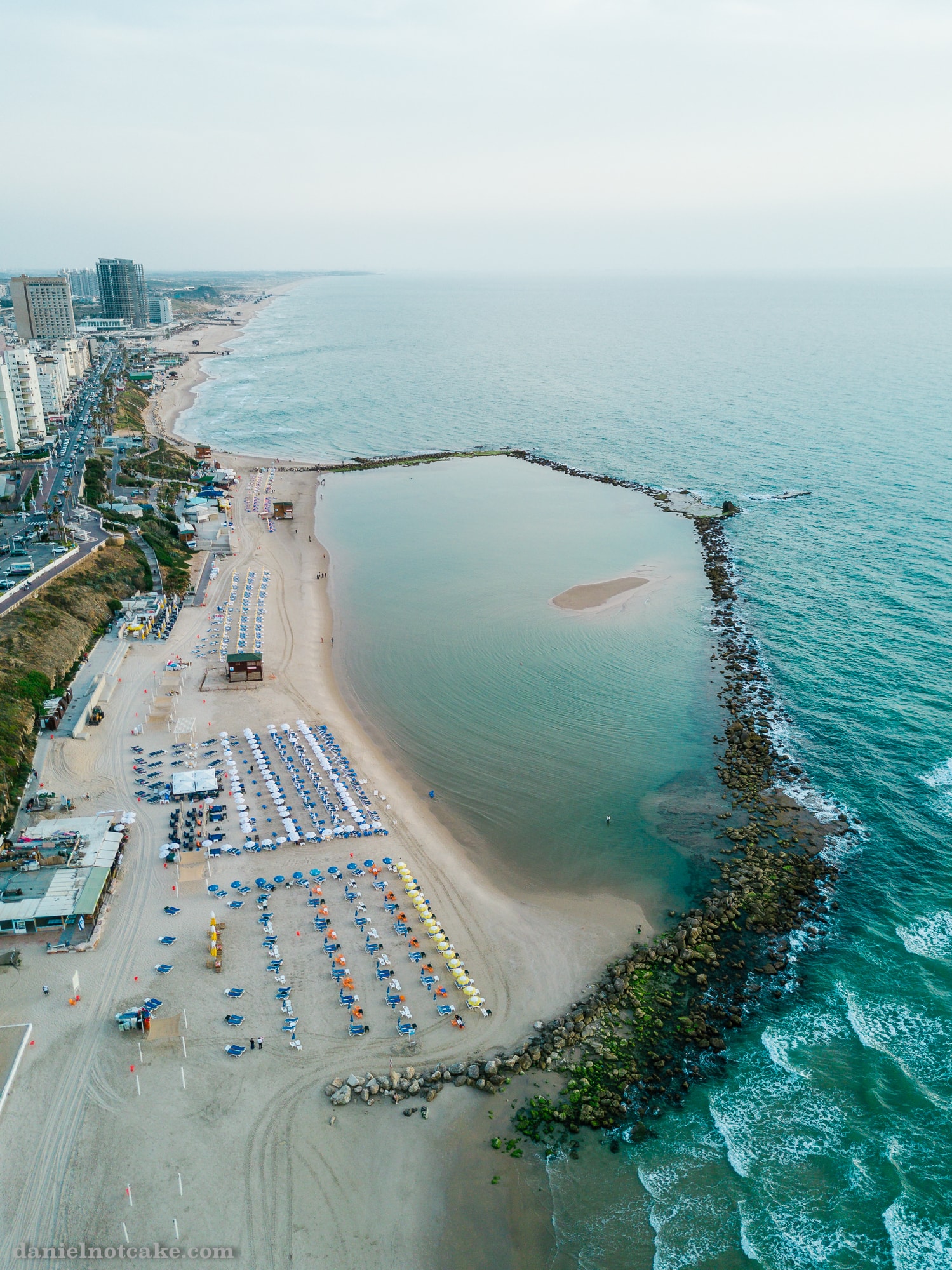 View of the beaches of Tel Aviv from the air