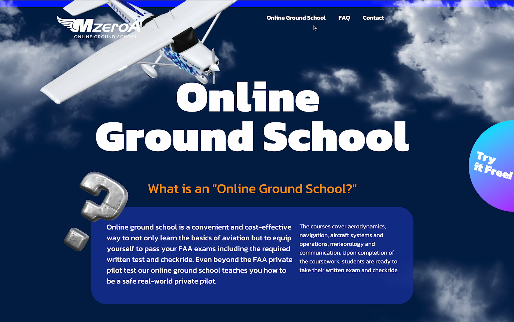 Landing Page Web Design for MzeroA