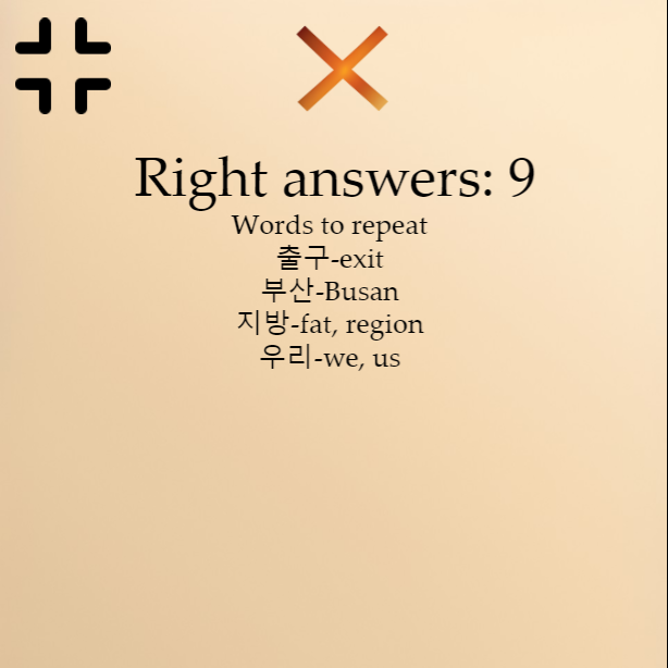 Game to learn Korean language