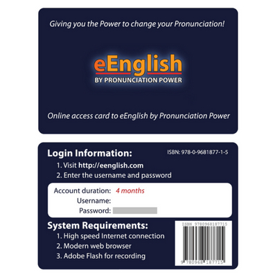 eEnglish by Pronunciation Power Access Cards