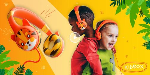 Kidrox Tiger-Ear Kids Headphones