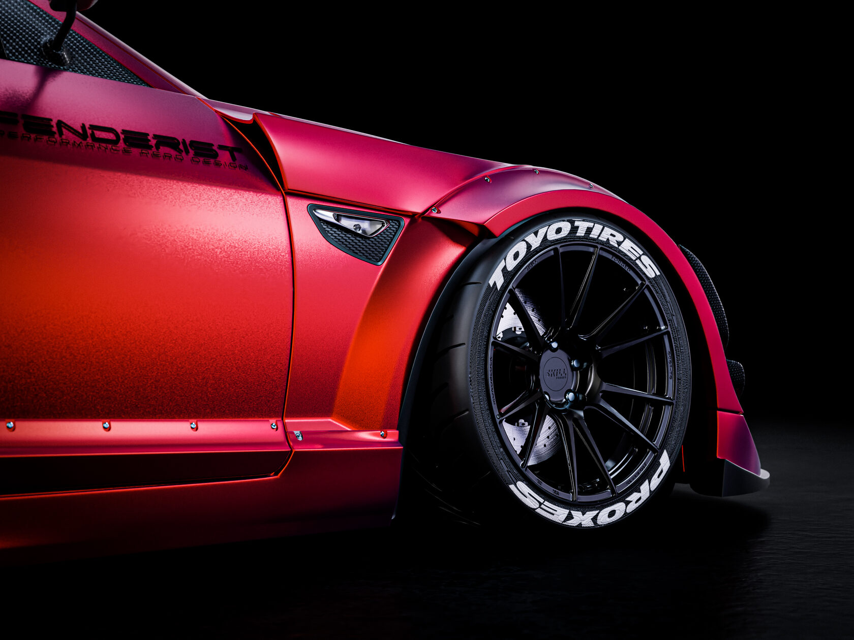 FENDERIST SPEC S 50mm fender flares kit / WIDE BODY KIT Mazda RX-8 2008 ...