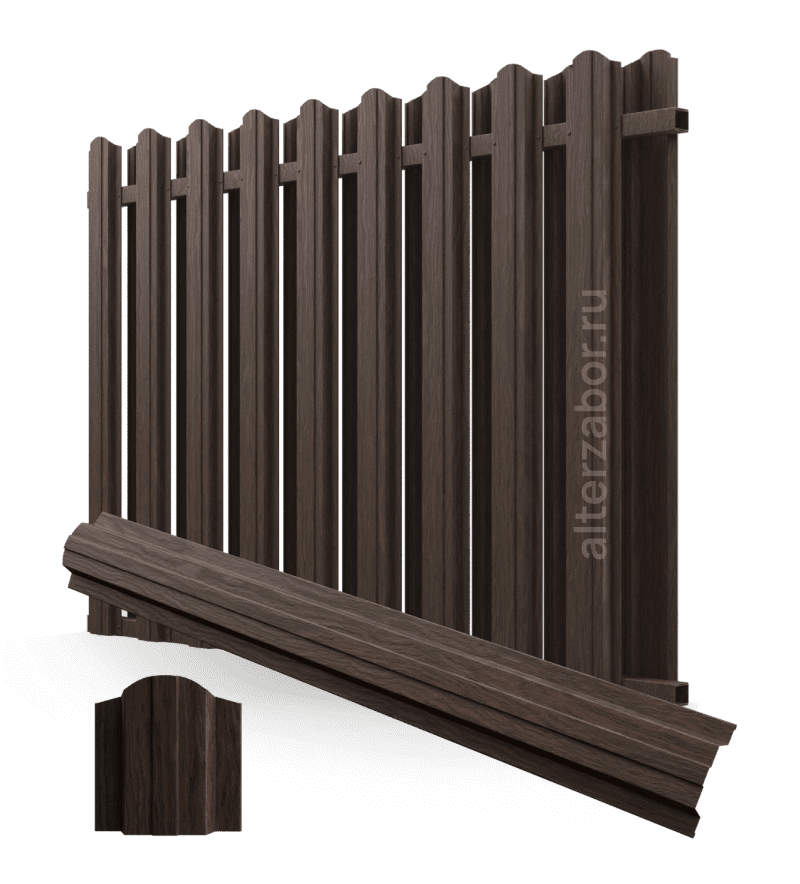 Металлический штакетник (евроштакетник) для забора, цена от 120 руб/пог ...