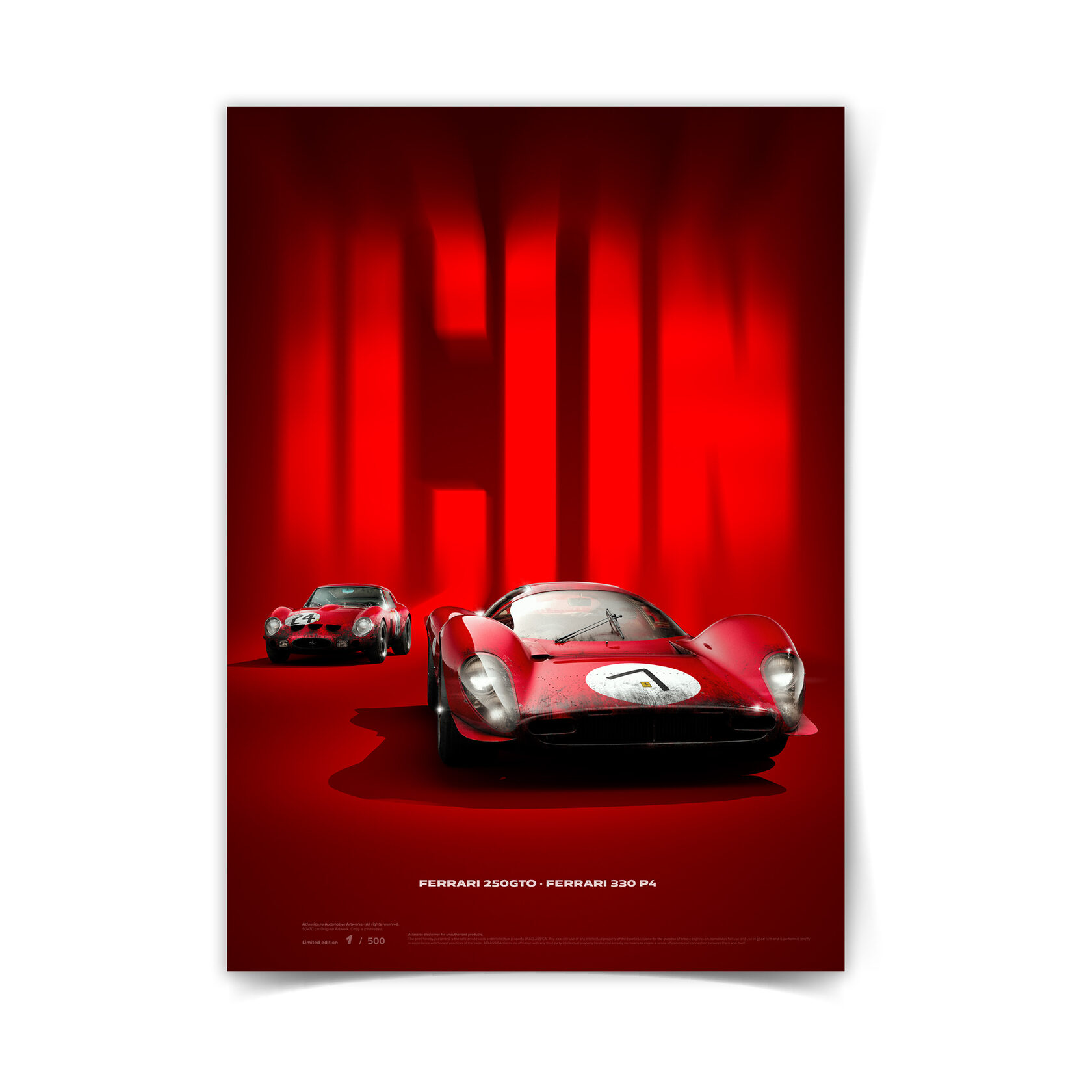 Купить постер Ferrari 330 P4 & Ferrari 250 GTO – Aclassica