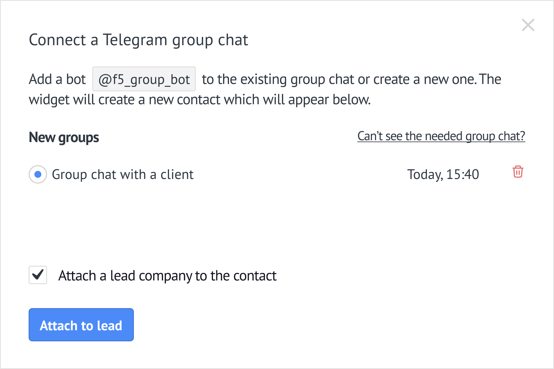 Telegram Group Chats in Kommo