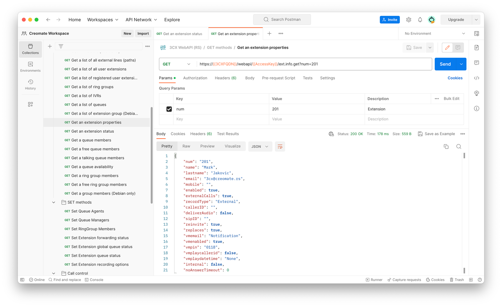 WebAPI for 3CX Phone for CRM/ERP integration