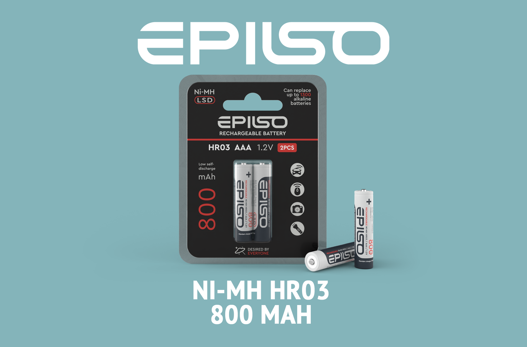 EPILSO HR03 800mAh Ni-Mh
