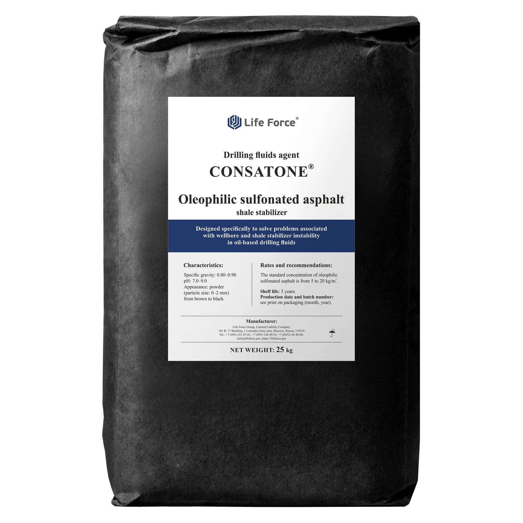 Oleophilic sulfonated asphalt Consatone | Shale stabilizer, fluid loss ...