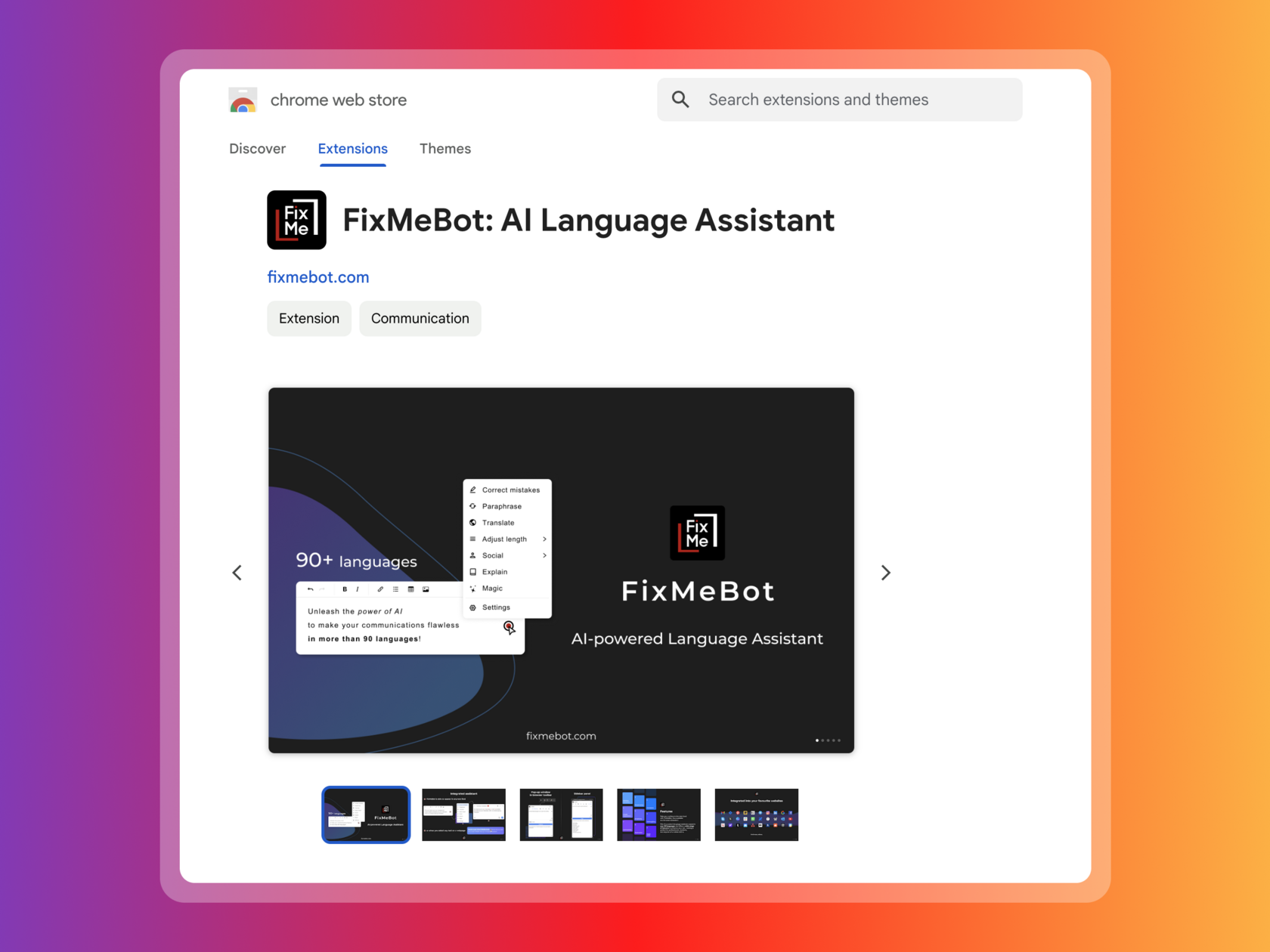 FixMeBot Chrome Extension Available
