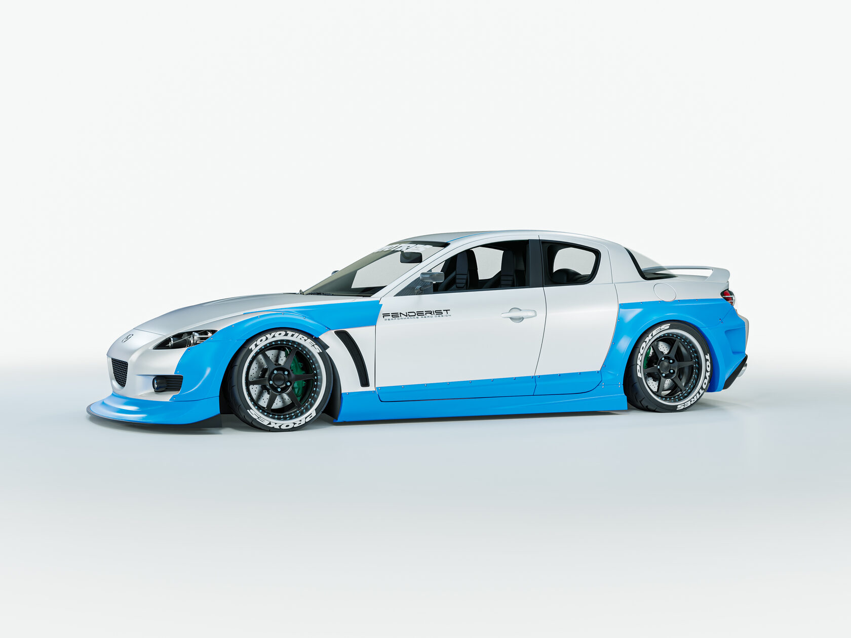 FENDERIST SPEC S 50mm fender flares kit / WIDE BODY KIT Mazda RX-8 2003 ...
