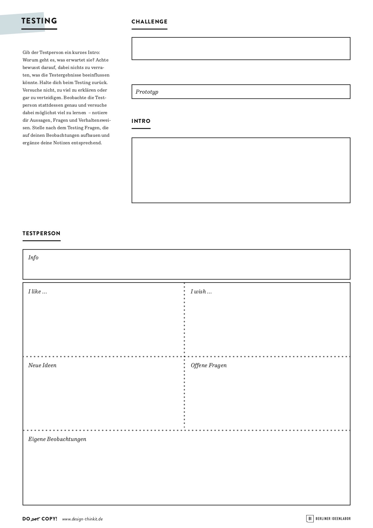 Design Thinkit – Methoden & Templates kostenlos