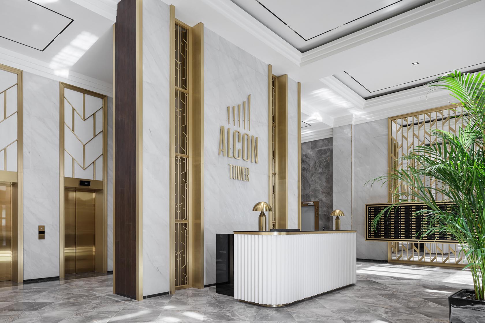 Лобби "Alcon Tower"