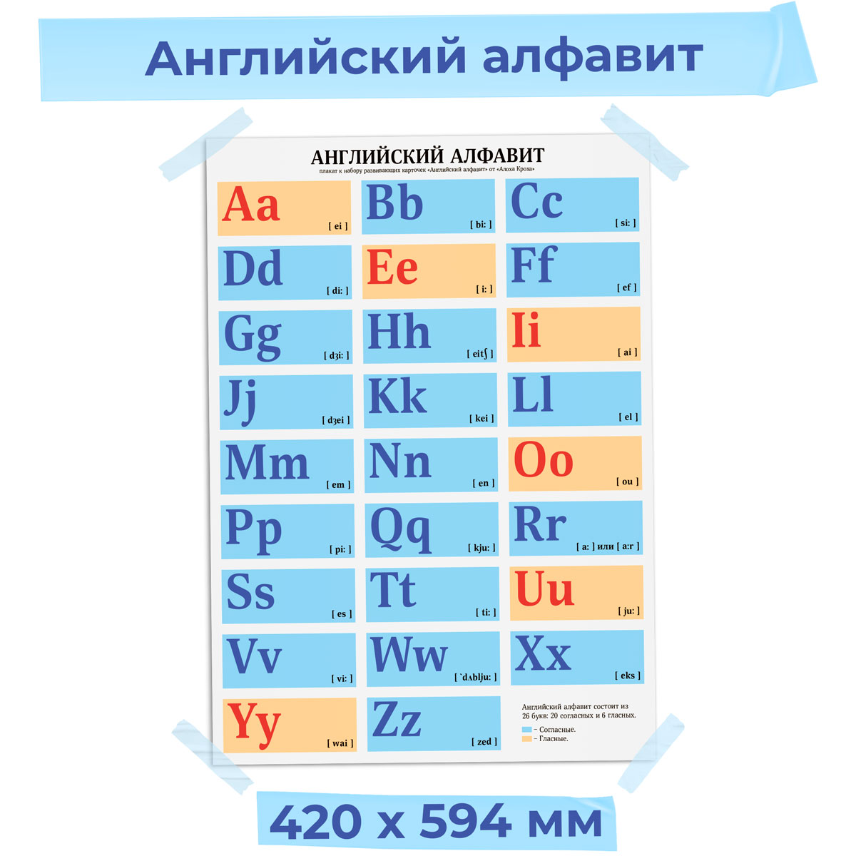 Купить обучающий плакат для детей Английский алфавит