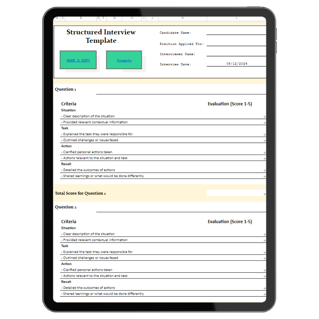 Structured Interview Template