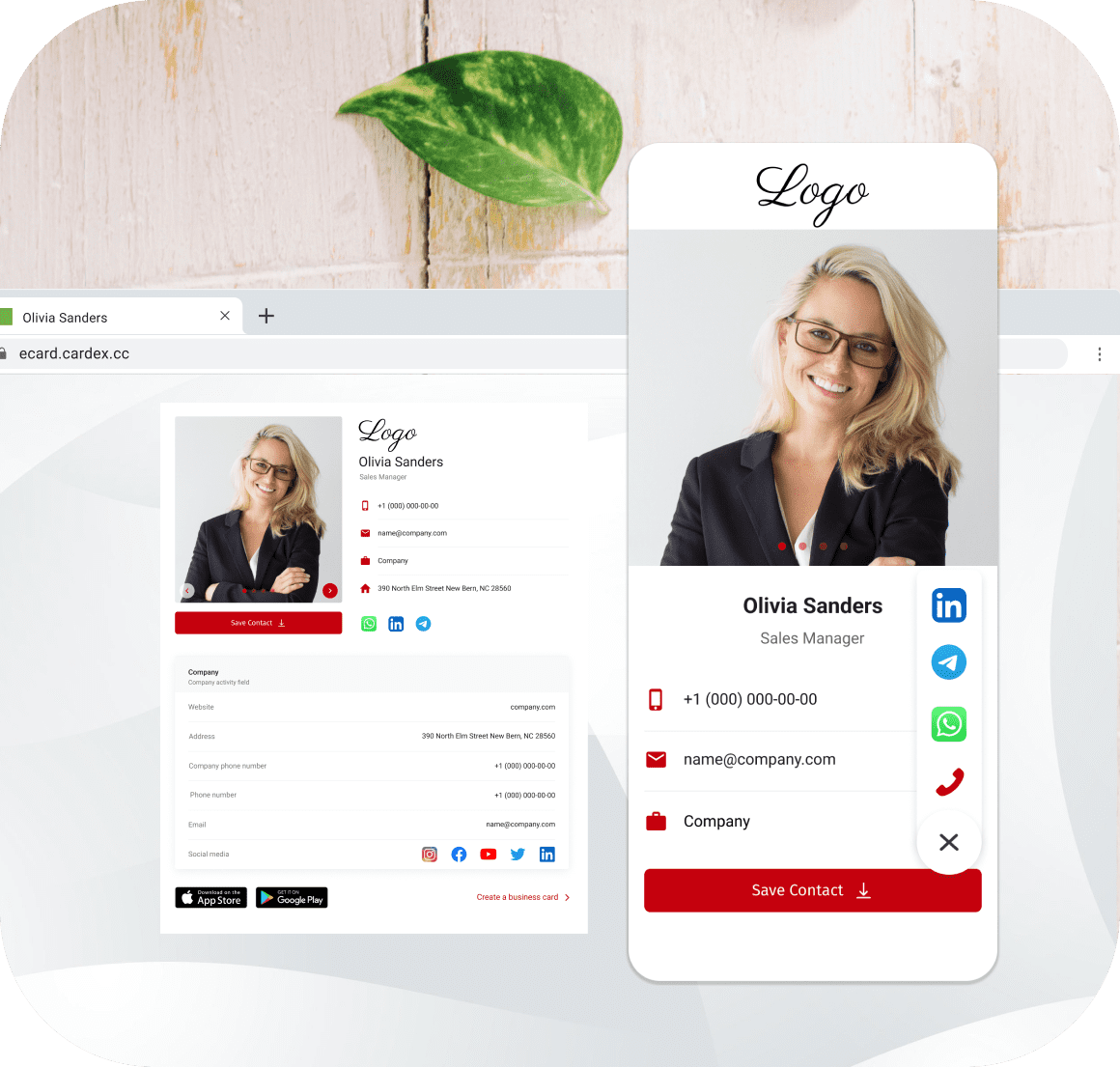 Basic Digital Business Card Template | CardEx